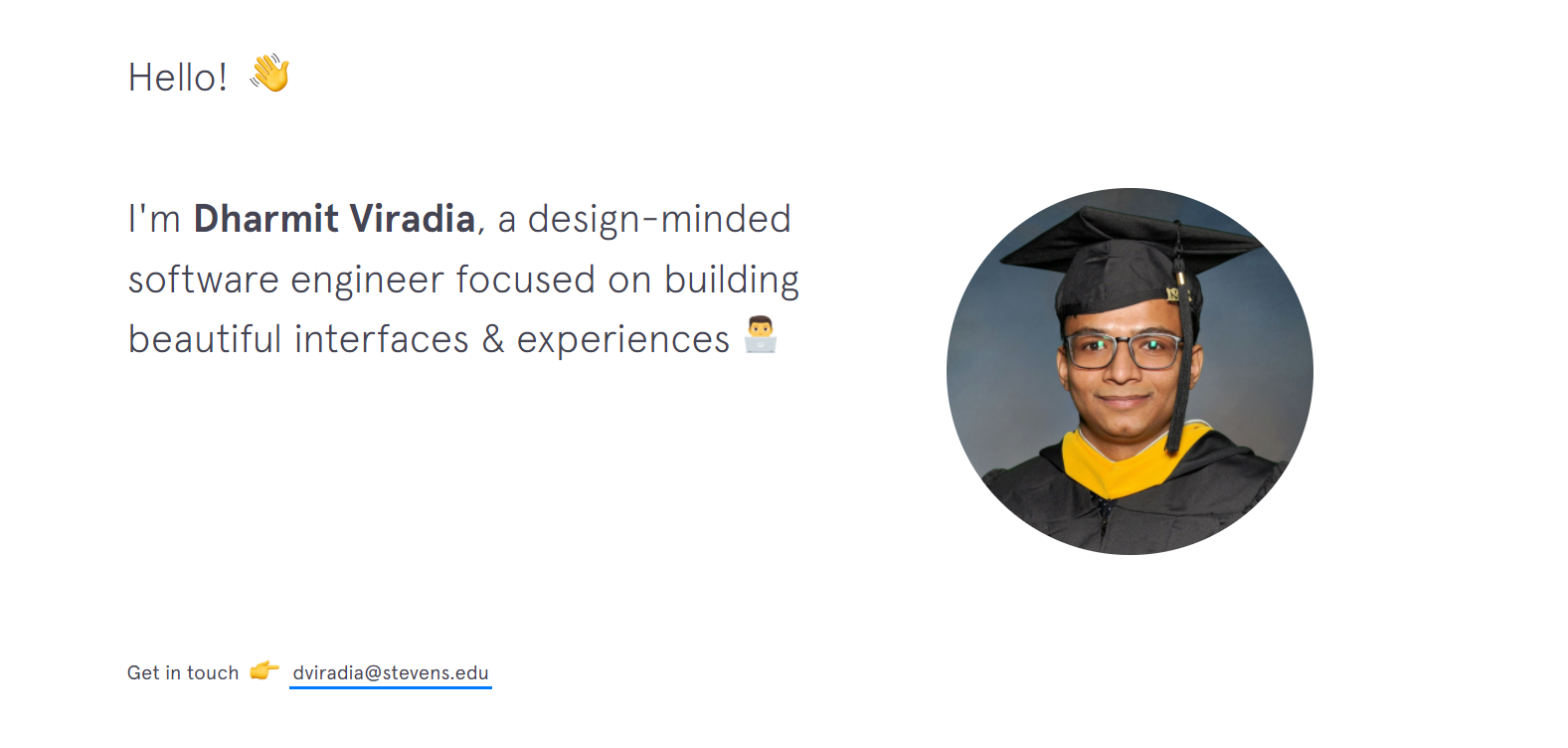 Dharmit Viradia | Graduate Student at Stevens Institute of Technology